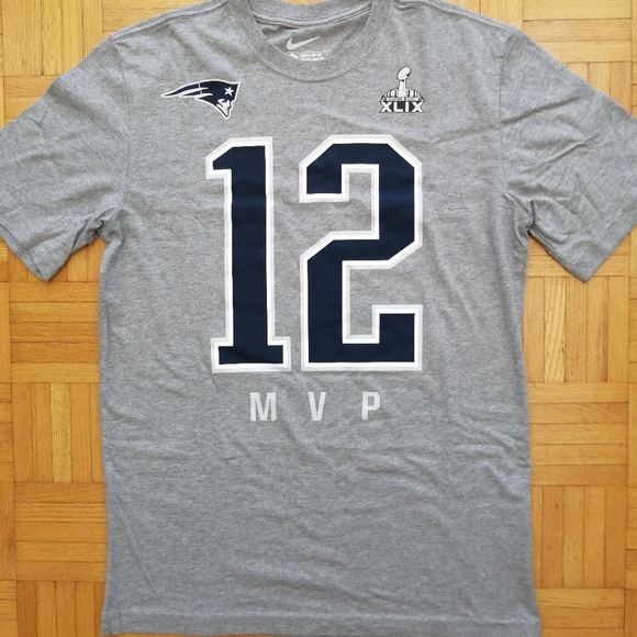 Nike | Shirts | Tom Brady No2 Mvp Grey Tshirt Medium Nwot | Poshmark